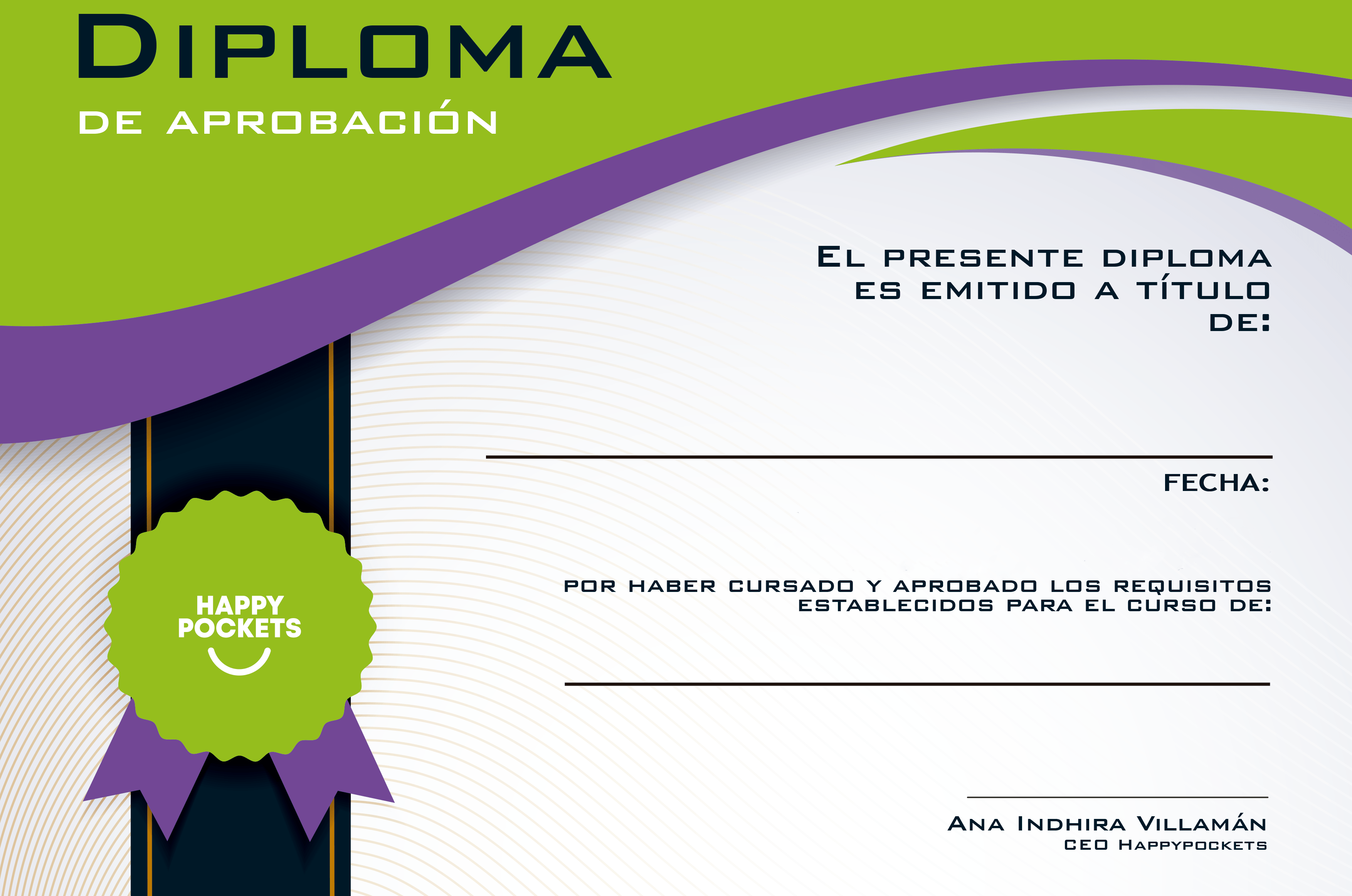 Certificado Happy Pockets - Happypockets RD